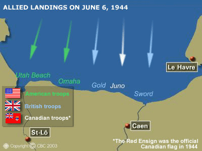 D Day Landings Map